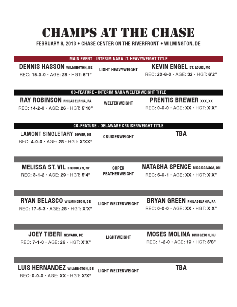 "CHAMPS AT the CHASE"