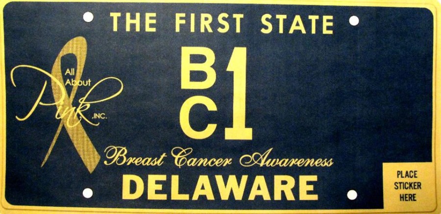 New Delaware Breast Cancer Vanity Vehicle Tag
